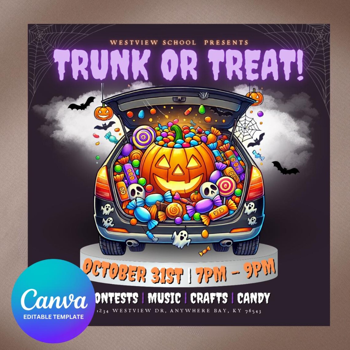 Editable Trunk or Treat Flyer Template - Etsy