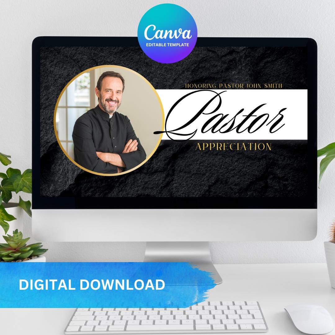 Church Slideshow & Pastor Appreciation Video | Canva Template | Black ...