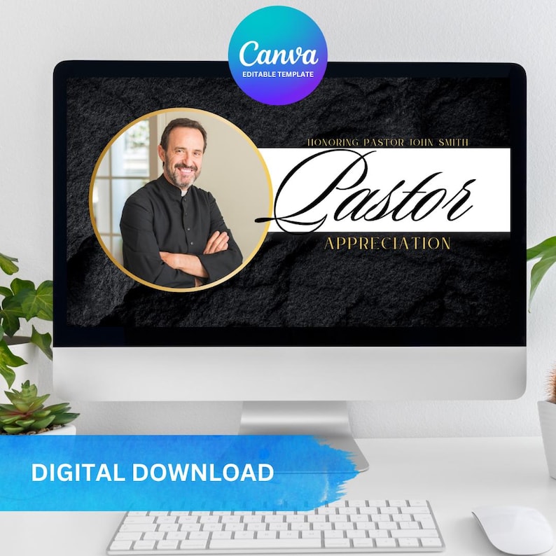 Church Slideshow & Pastor Appreciation Video | Canva Template | Black ...