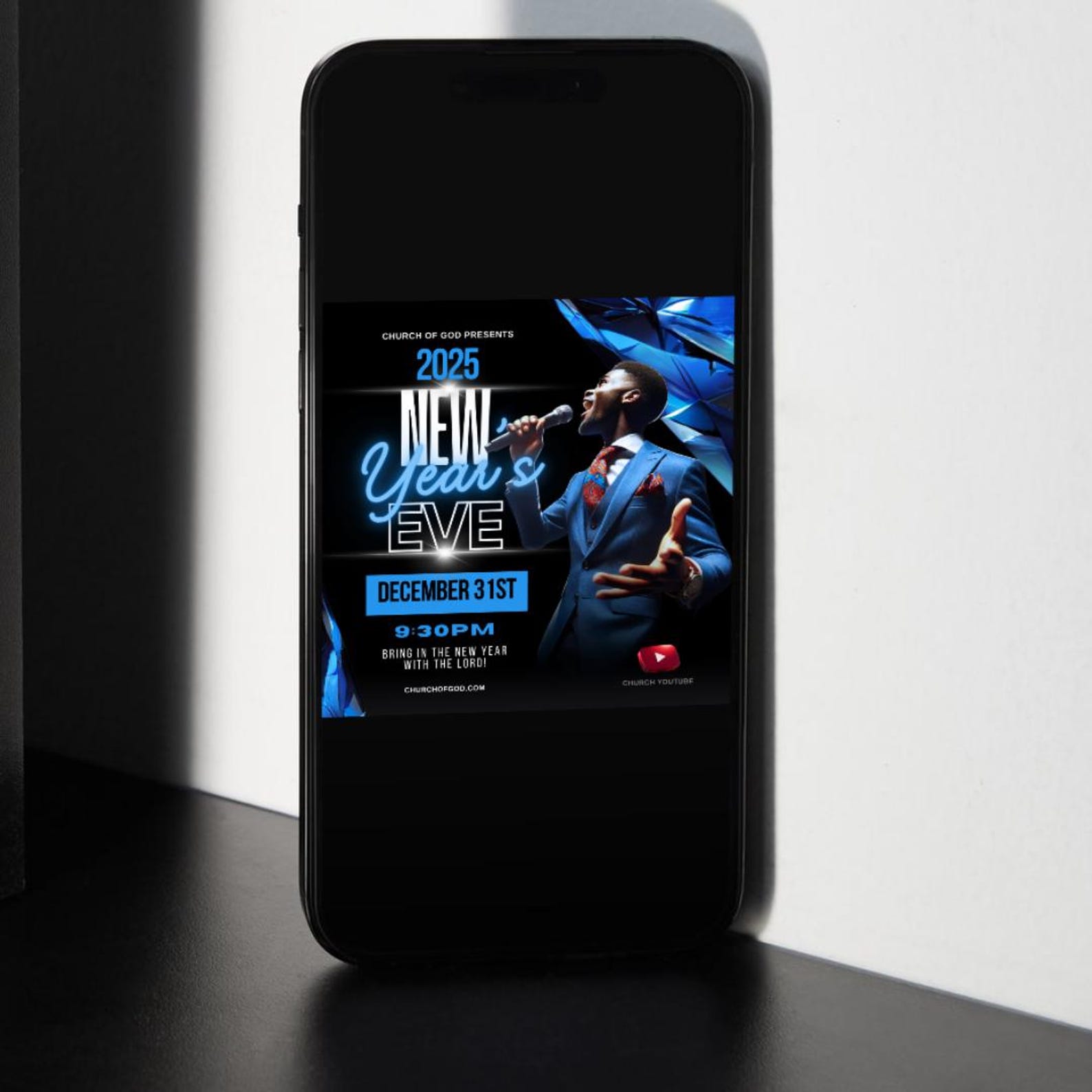 NYE Church Event Flyer | Watch Night Service Flyer | Editable Template ...