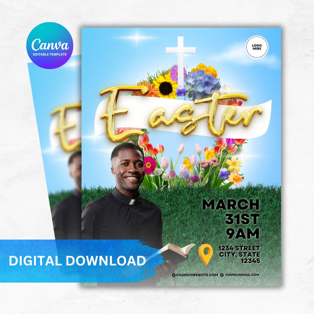 Easter Sunday Church Flyer - Etsy