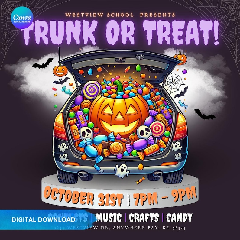 Editable Trunk or Treat Flyer Template - Etsy