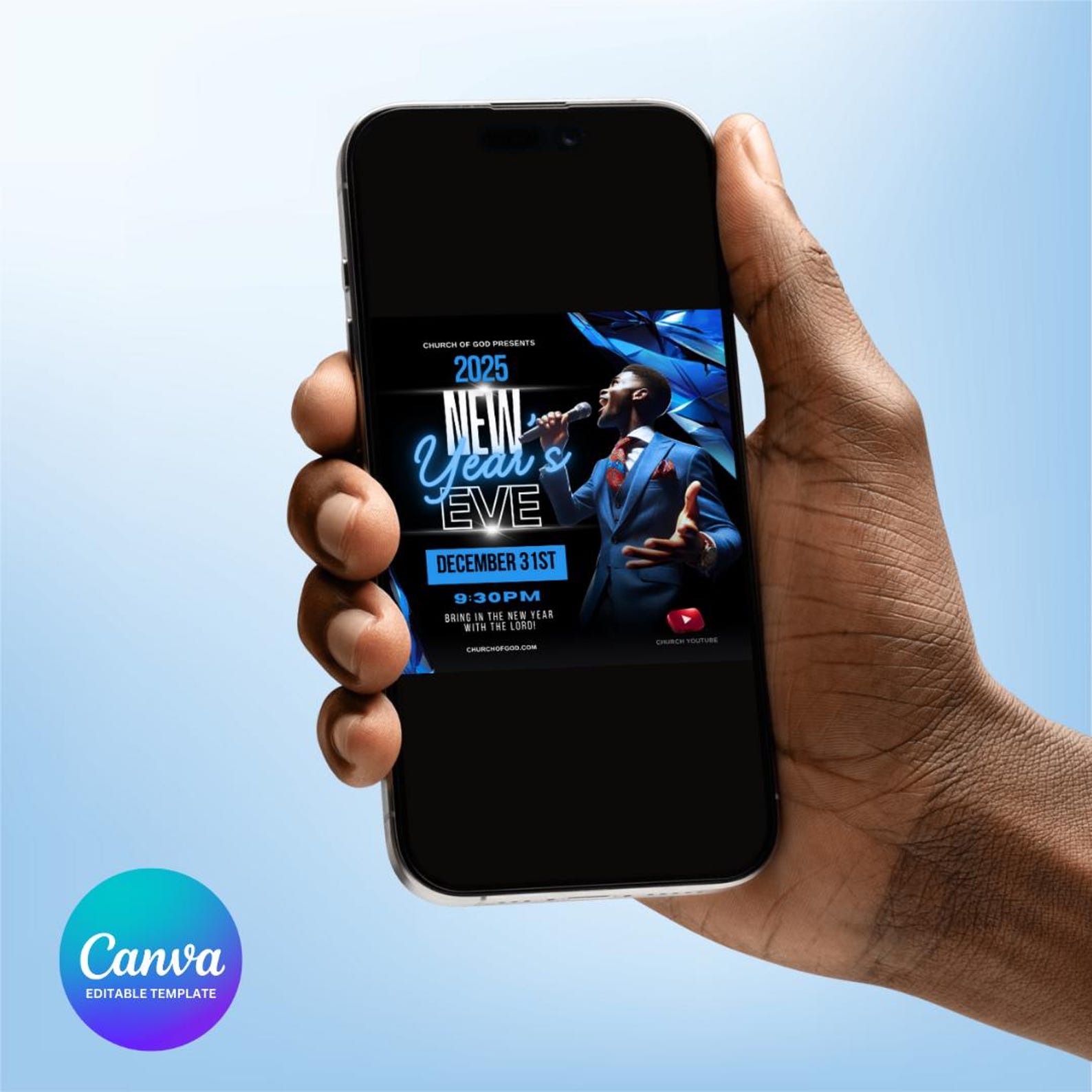 NYE Church Event Flyer | Watch Night Service Flyer | Editable Template ...