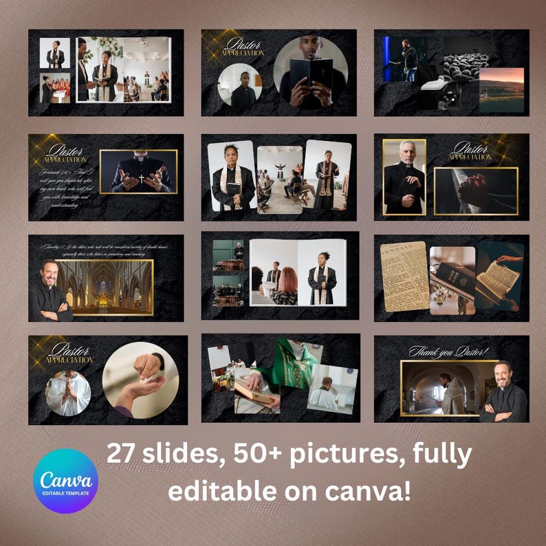 Church Slideshow & Pastor Appreciation Video | Canva Template | Black ...