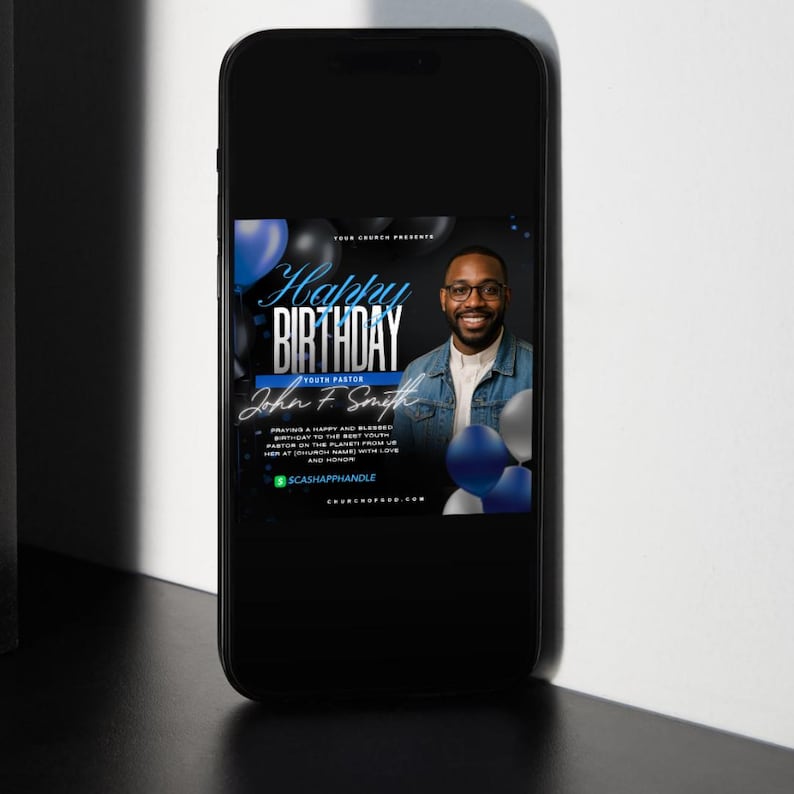 Pastor Birthday Canva Template, Editable Church Celebration Design ...