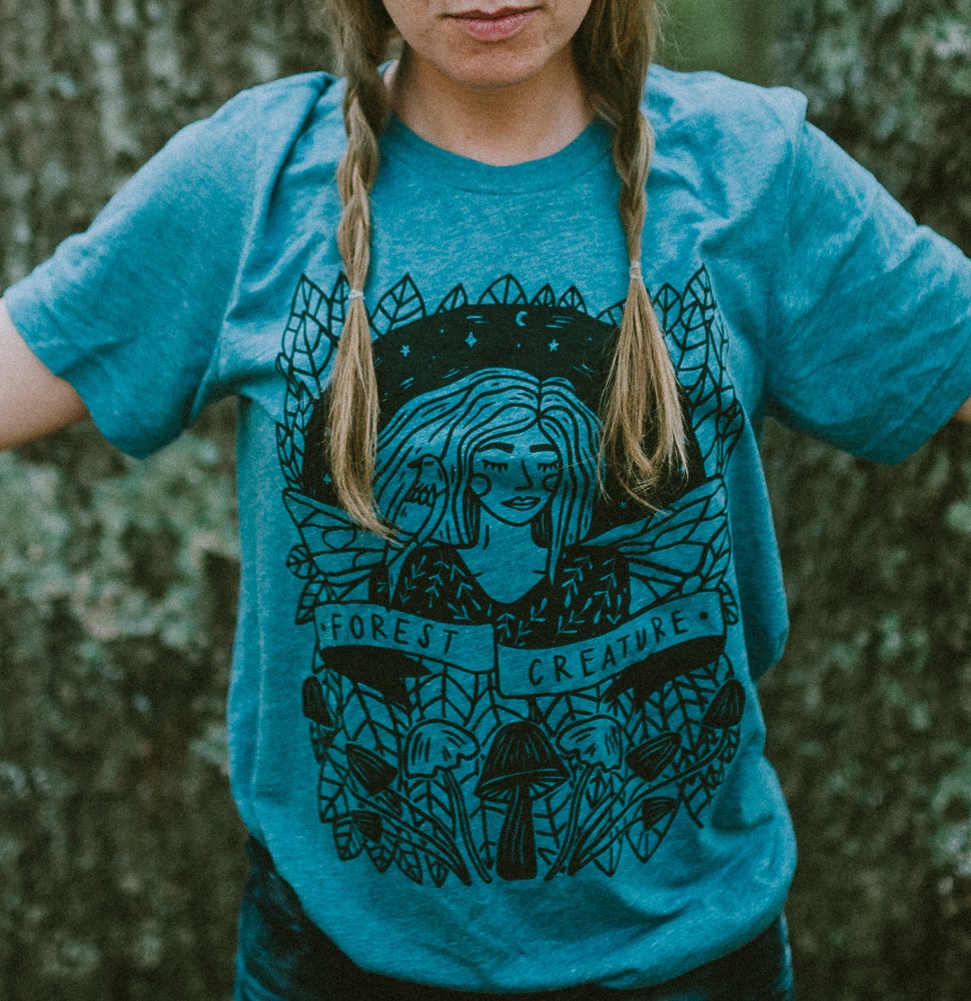 Forest Creature Re-wilding T-shirt, Mycology Shirt, Morel Mushroom ...