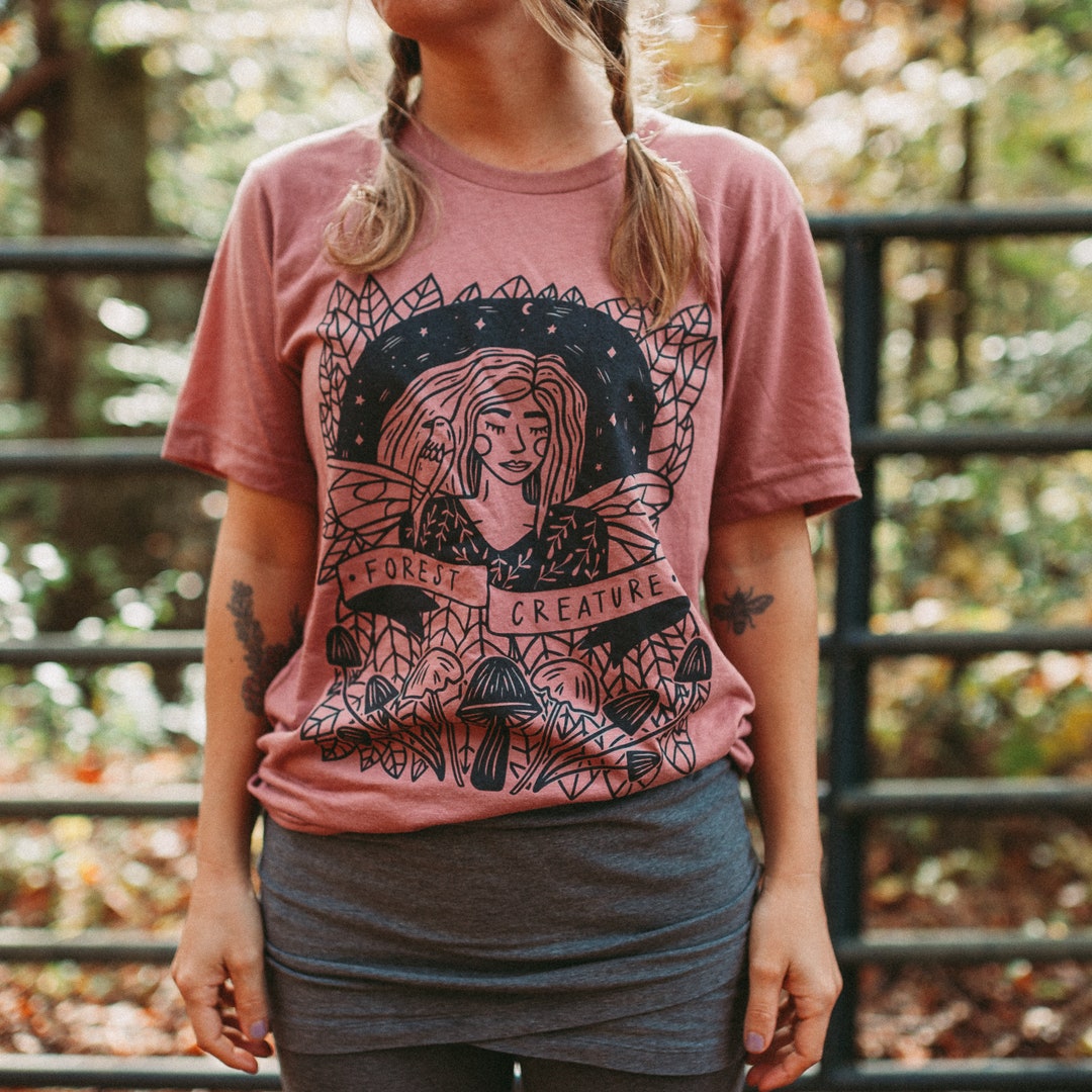 Forest Creature Re-wilding T-shirt, Mycology Shirt, Morel Mushroom ...