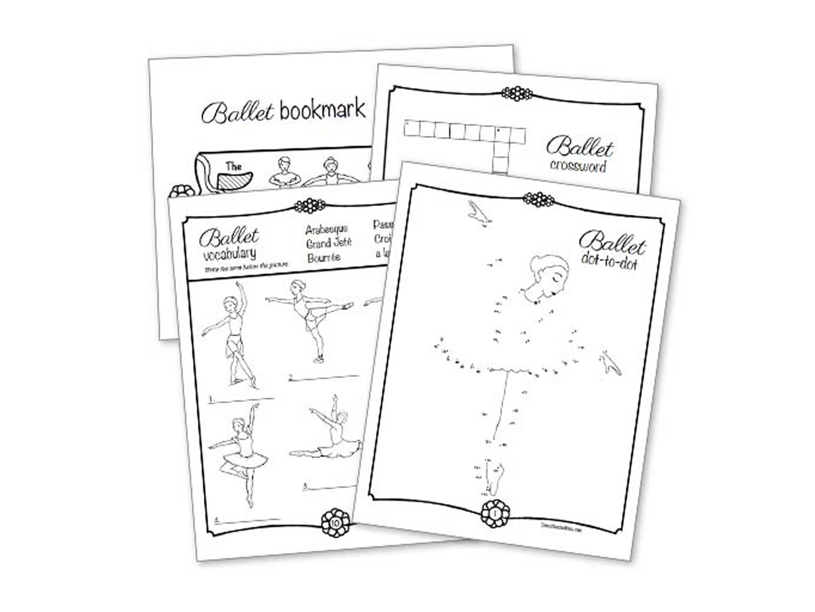 Ballet Activity Sheets - Level 2 - Etsy