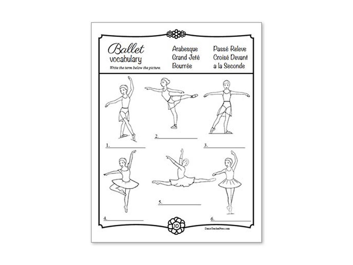 Ballet Activity Sheets Level 2 - Etsy