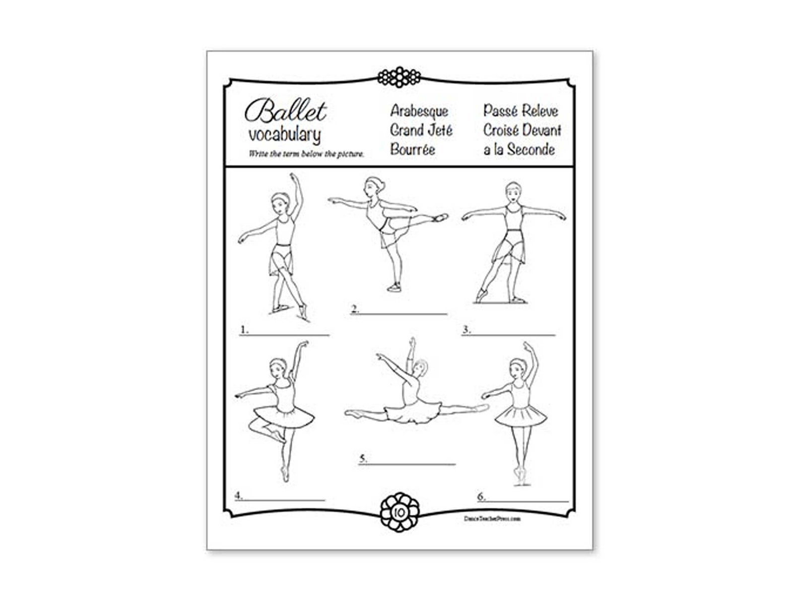 Ballet Activity Sheets Level 2 - Etsy