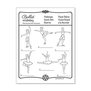Ballet Activity Sheets - Level 2 - Etsy