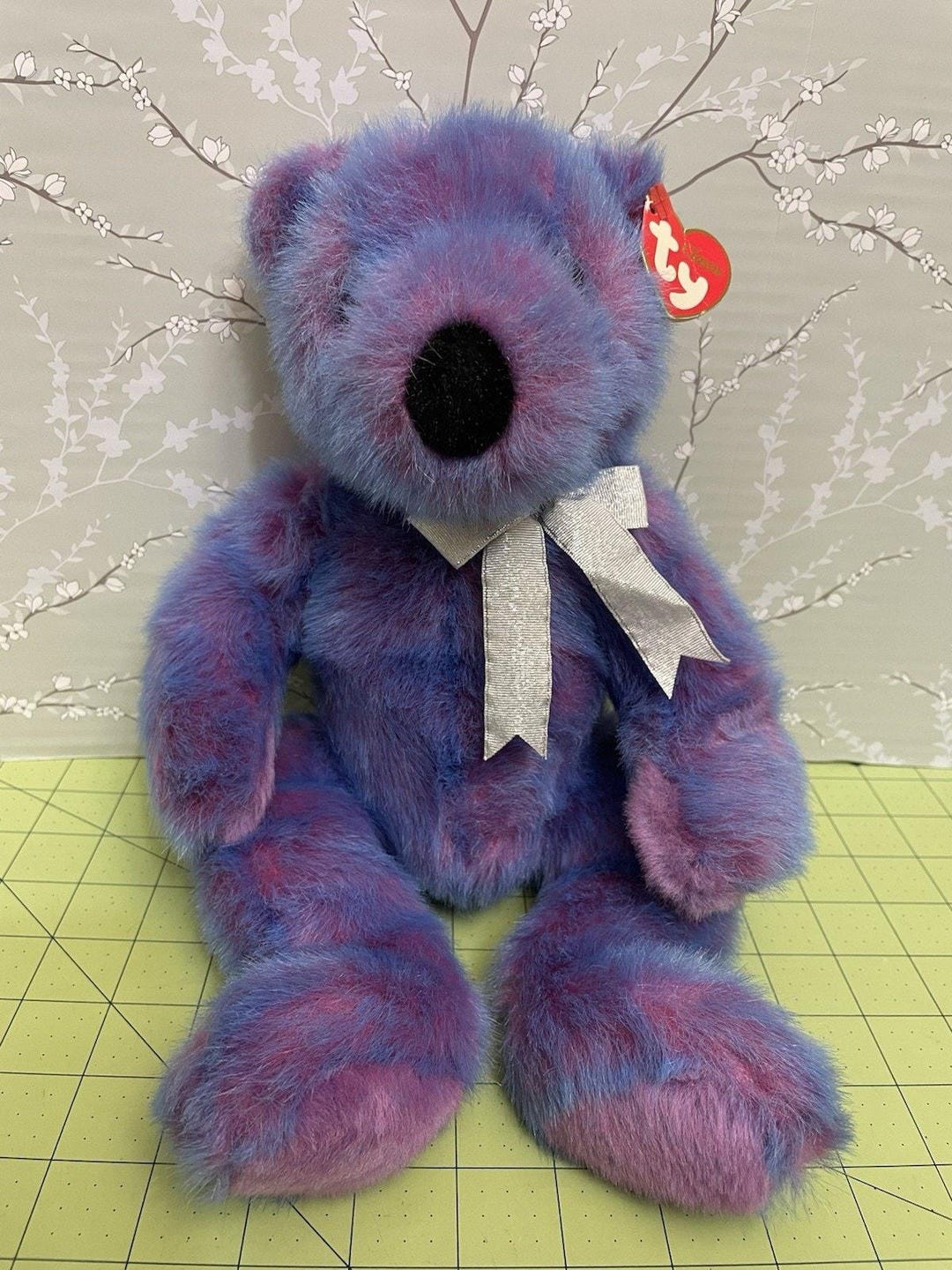 VTG 1999 TY Classic Buddies PURPLEBEARY Plush 15" Purple Blue Teddy ...