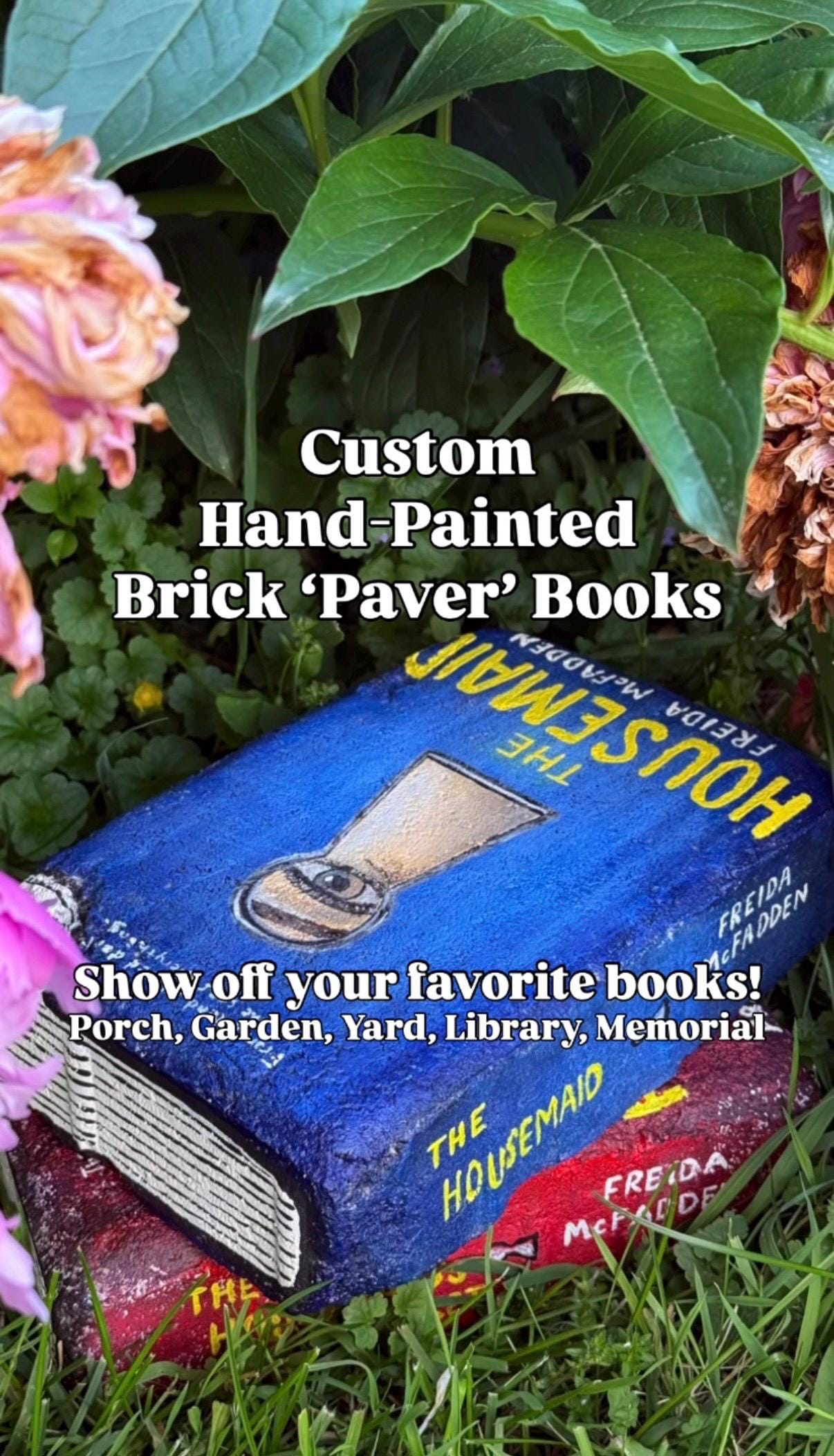 Brick Books - Made to Order - Indoor/outdoor Decor: Porch, Garden, Yard ...