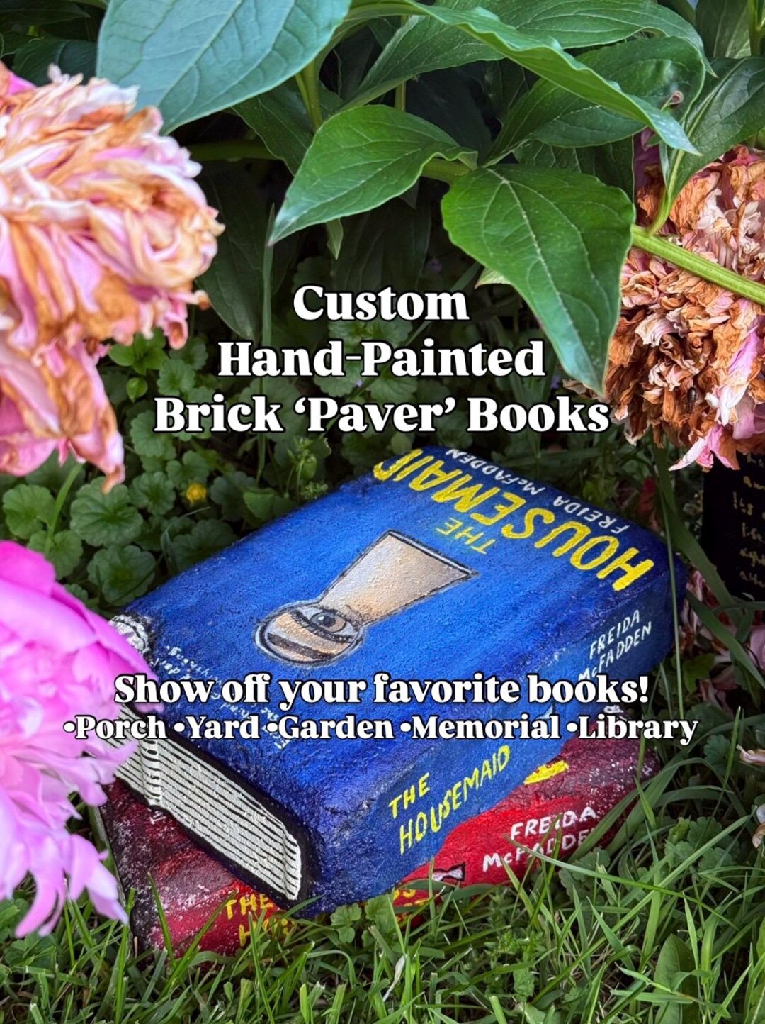 Brick Books - Made to Order - Indoor/outdoor Decor: Porch, Garden, Yard ...