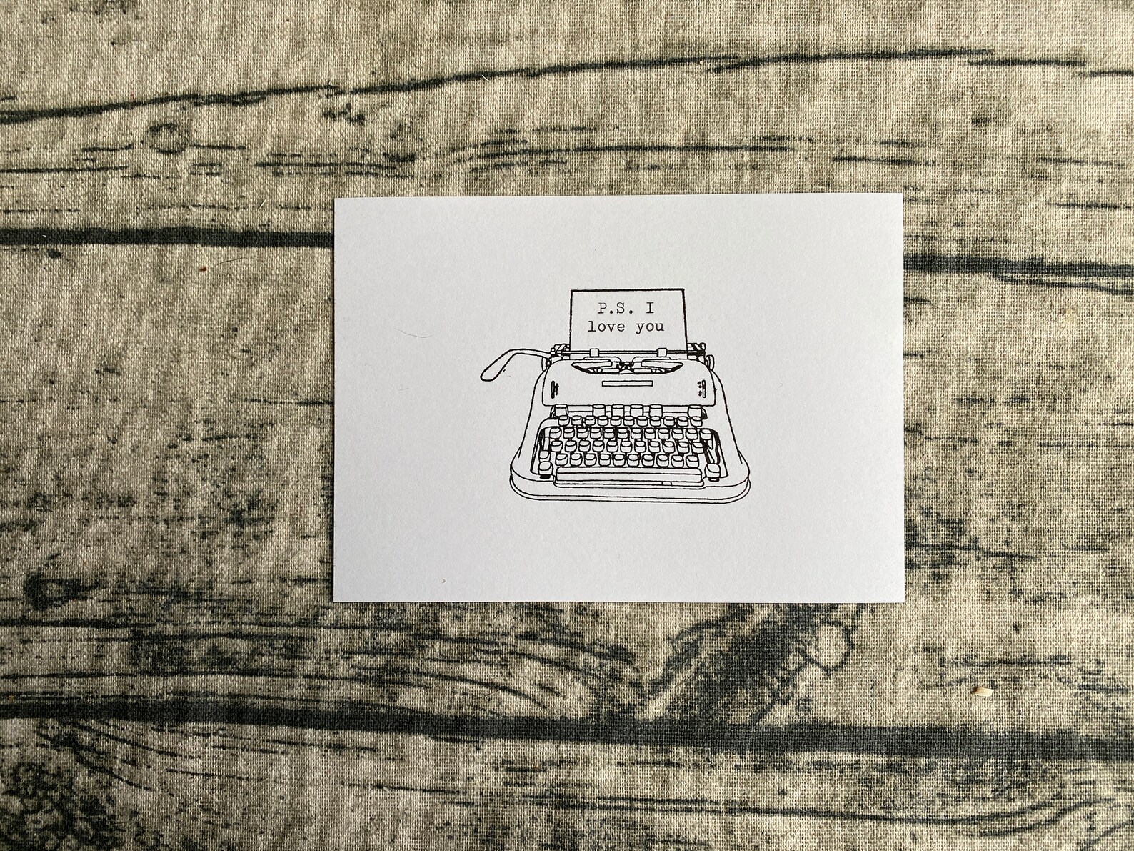 Typewriter Stamp Greeting Card Hand-typed and Hand-stamps - Etsy UK