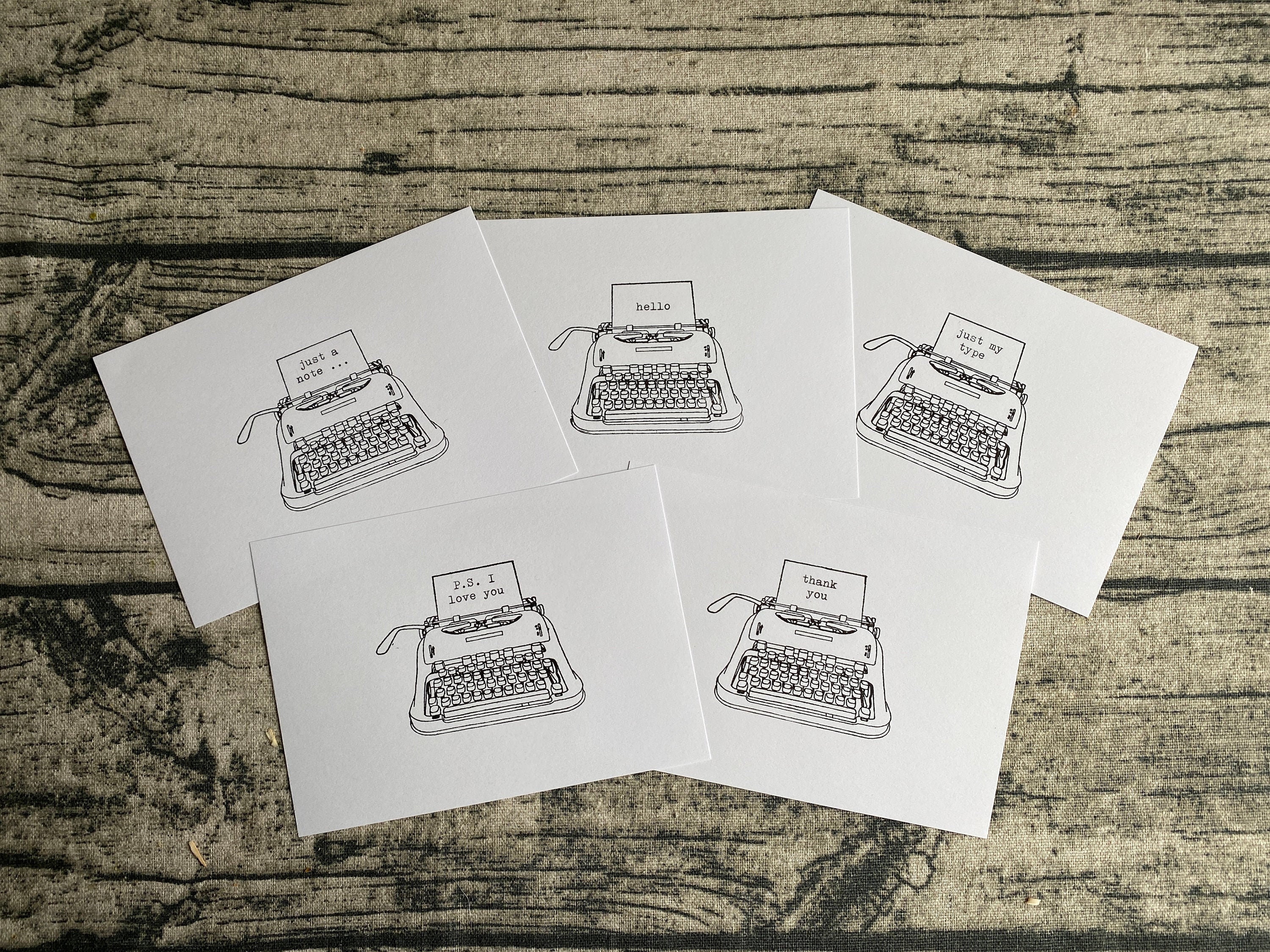 Typewriter Stamp Greeting Card Hand-typed and Hand-stamps - Etsy UK