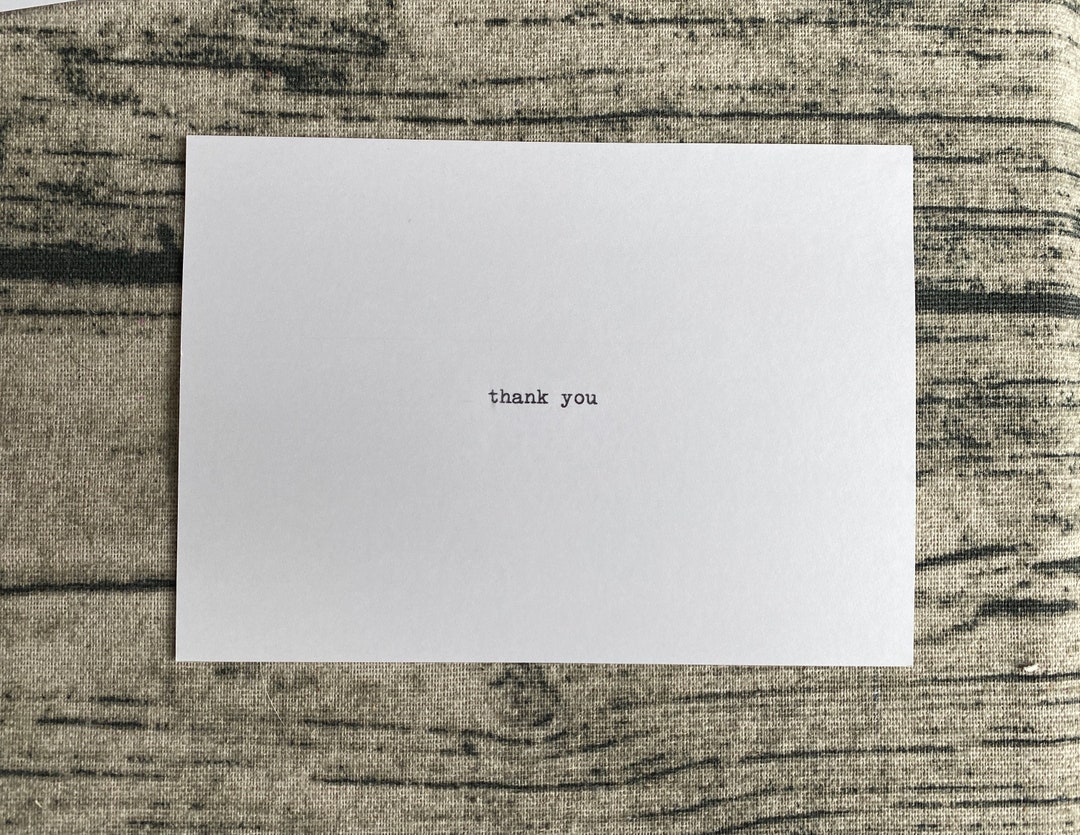 Hand Typed 'thank You' Cards - Etsy