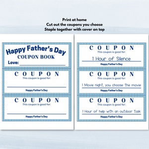 Father's Day Coupon Book, 30 Filled in Fathers Day Coupons and 10 Blank ...