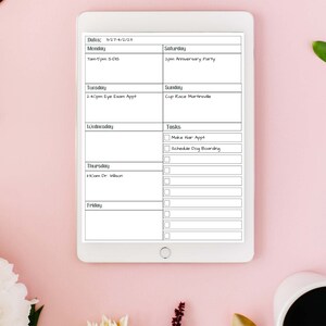 Weekly Planner, Printable Planner, Digital Planner, Undated Weekly ...