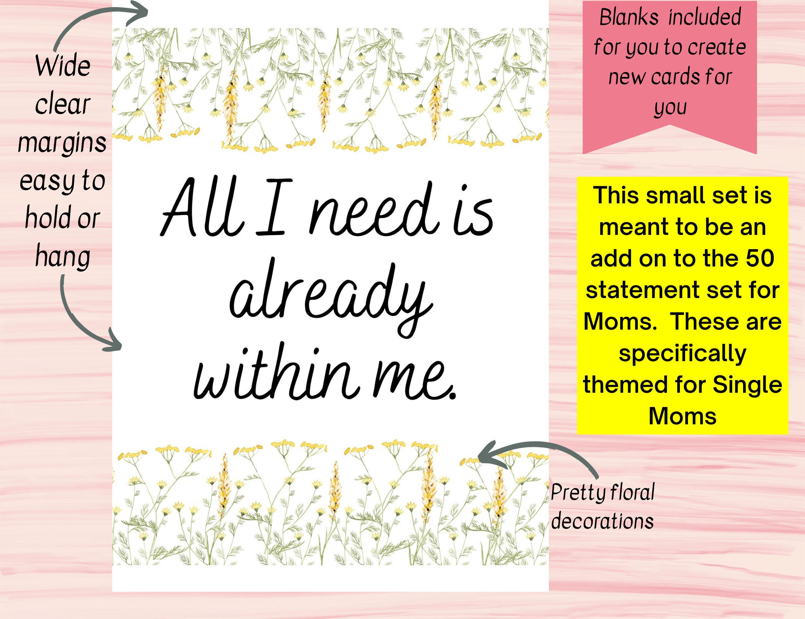 Positive Affirmations for Single Moms; Add on to the Full Moms Set - Etsy