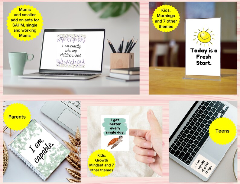 Positive Affirmations for Moms, Cards, Posters, Signs, Printable PDF ...