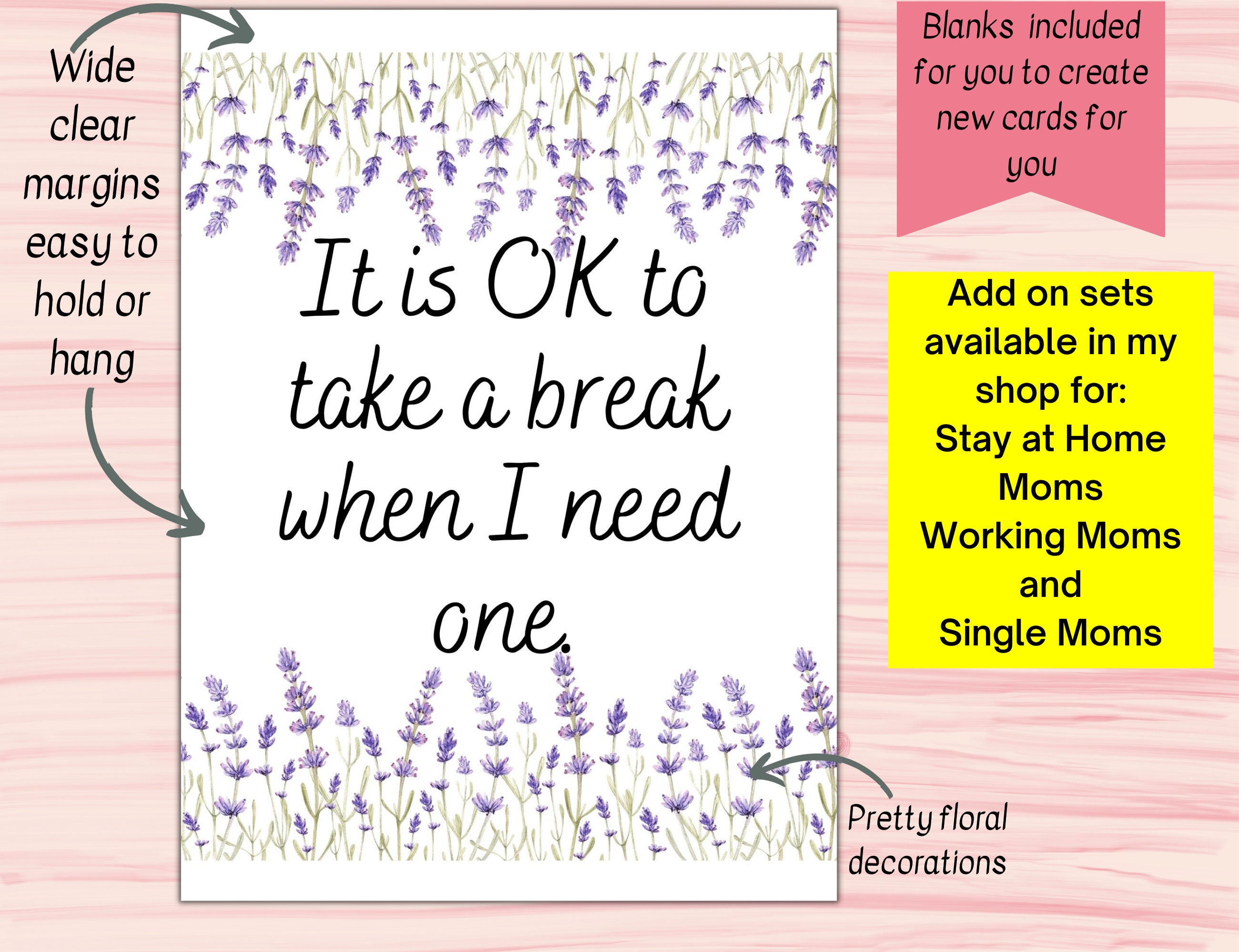 Positive Affirmations for Moms, Cards, Posters, Signs, Printable PDF ...