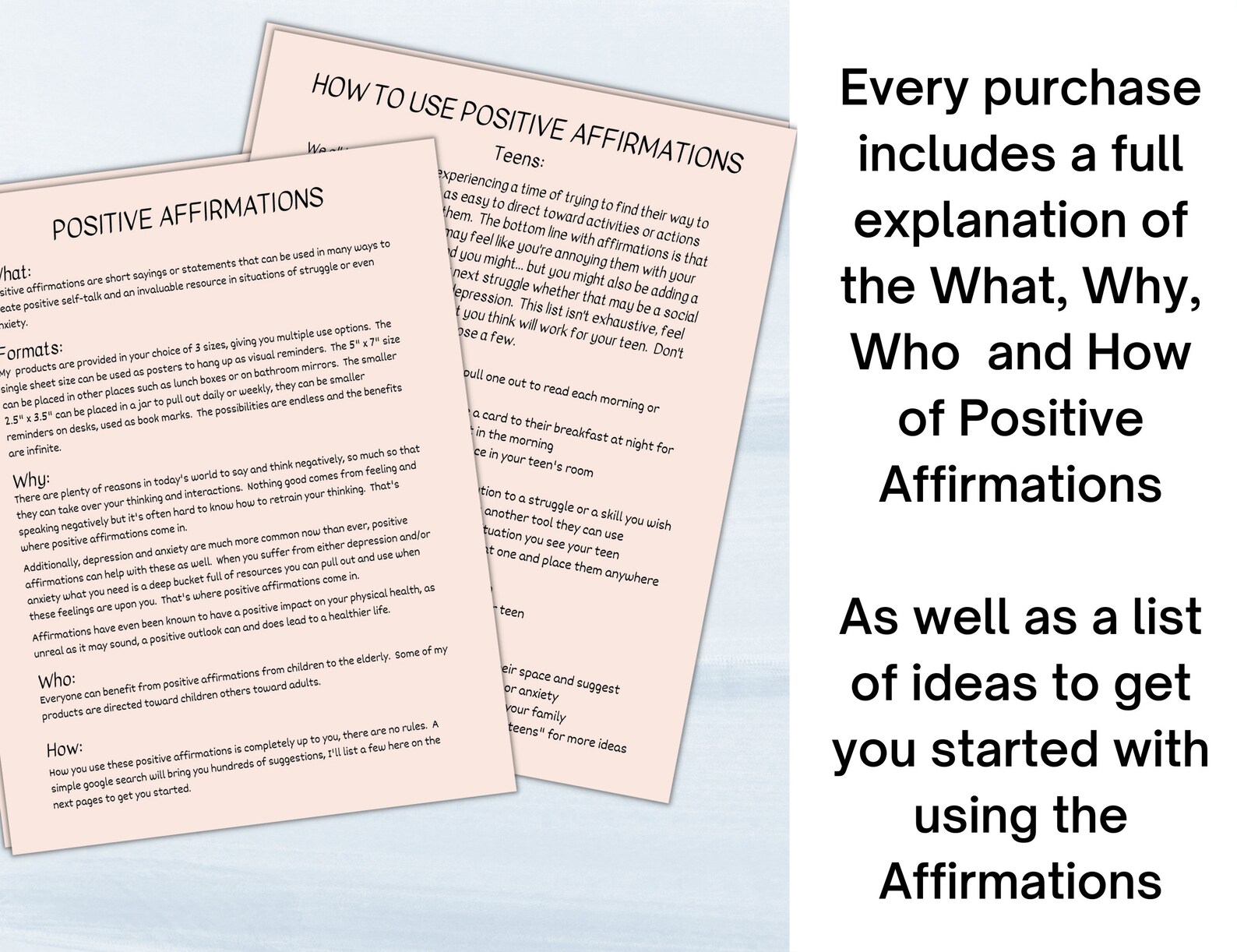 Affirmations for Teens, 110 Positive Statements, Can Be Used as Cards ...