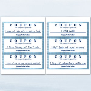 Father's Day Coupon Book, 30 Filled in Fathers Day Coupons and 10 Blank ...