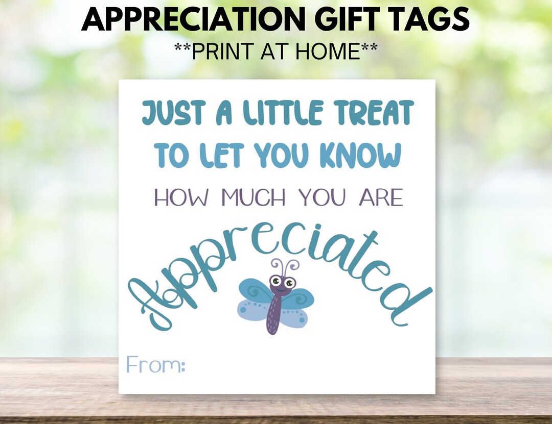Teacher Appreciation Gift, Teacher Appreciation Gift Tag, Teacher Gift ...