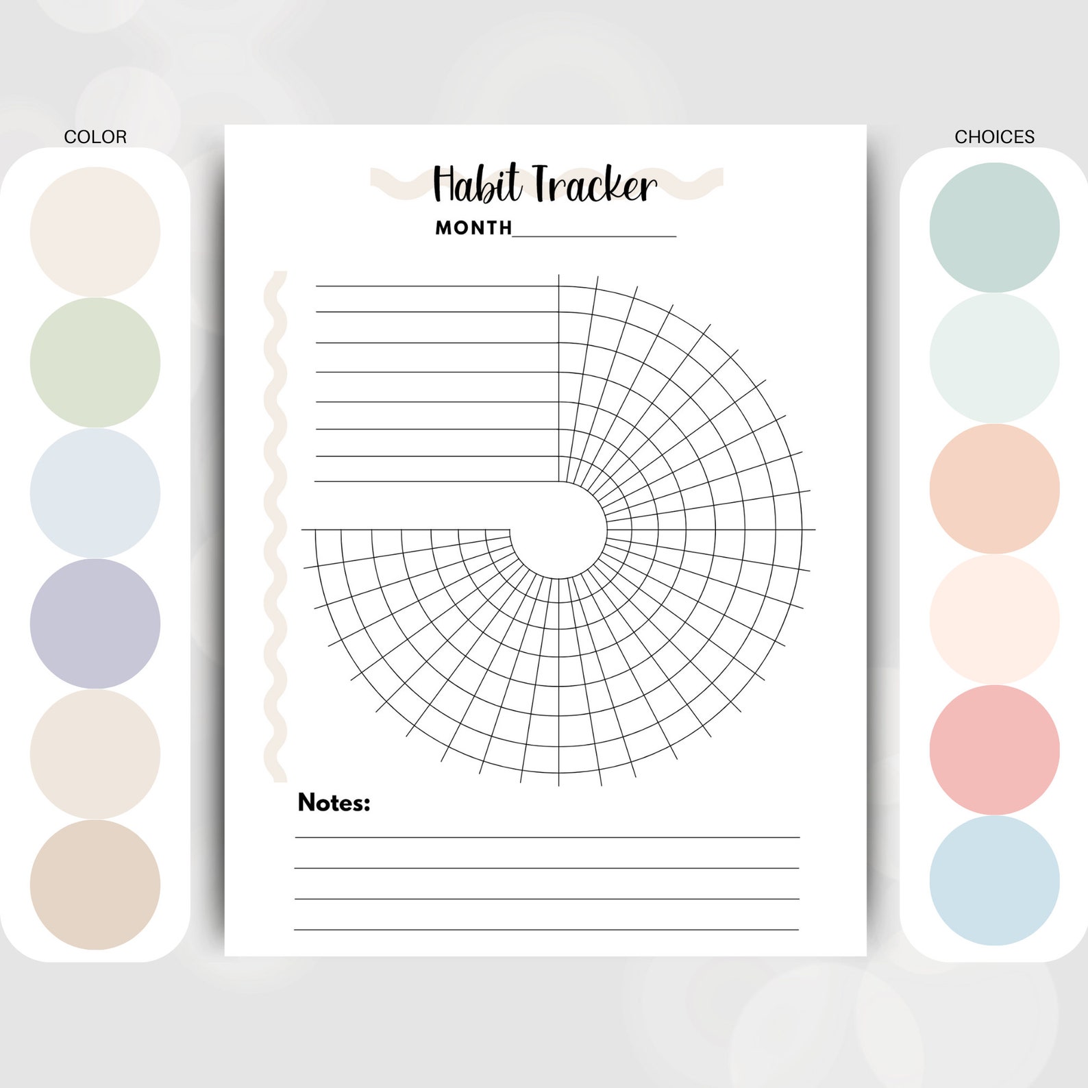Habit Tracker Printable, Habit Tracker Digital, 4 Versions, 12 Colors ...