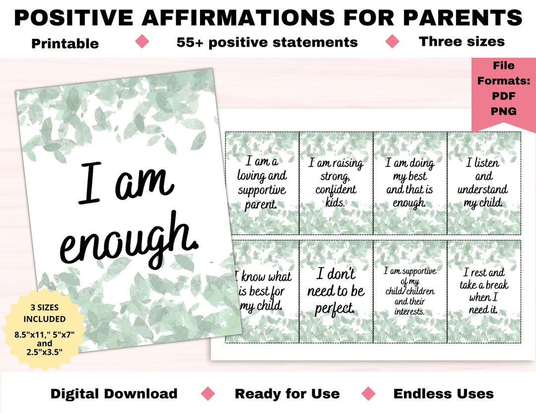 Affirmations for Parents 55 Affirmations Can Be Used as - Etsy