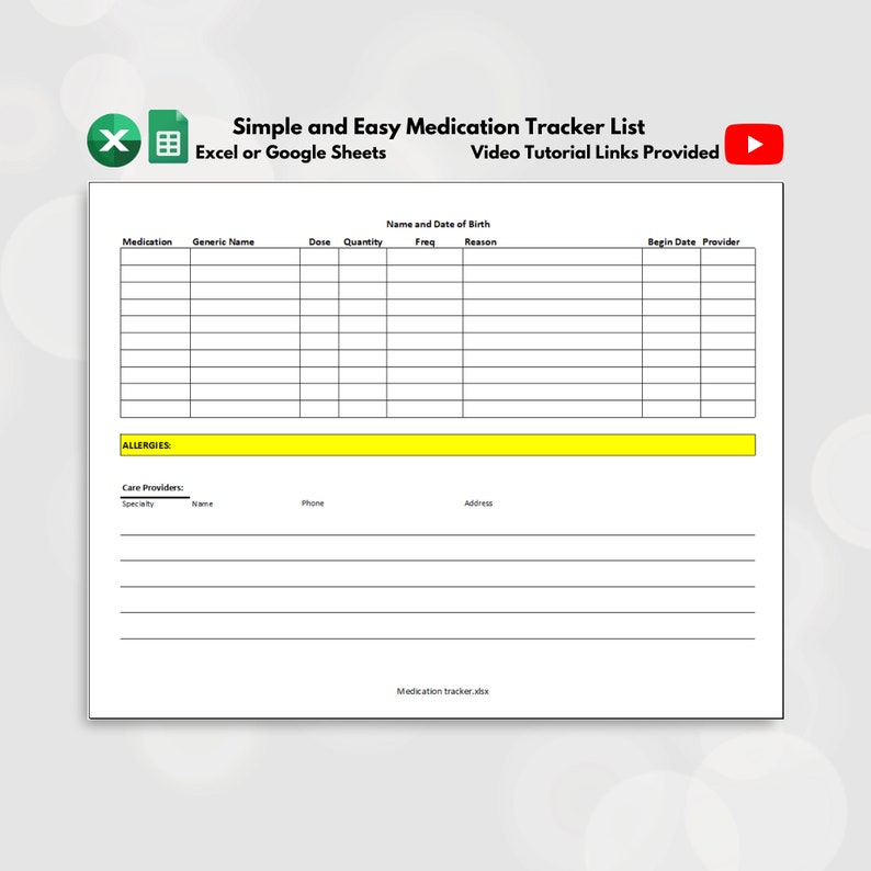 EDITABLE! Medication List, Medication Tracker, Medicine List, Medicine ...