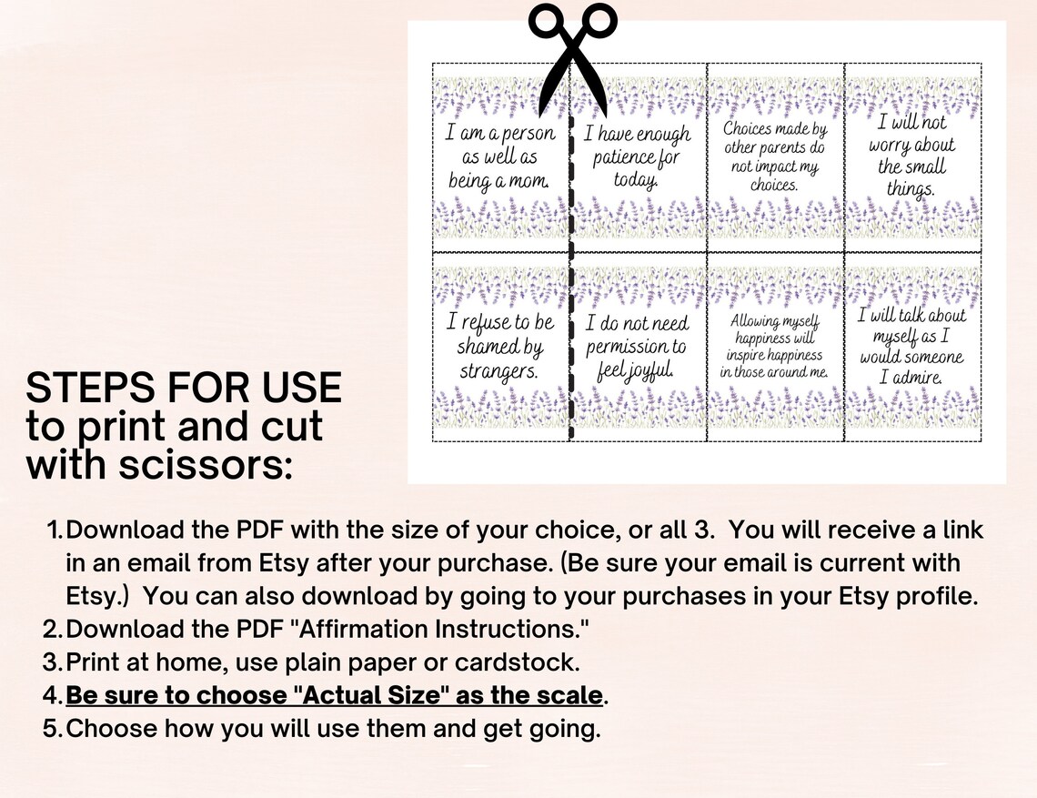 Positive Affirmations for Moms, Cards, Posters, Signs, Printable PDF ...