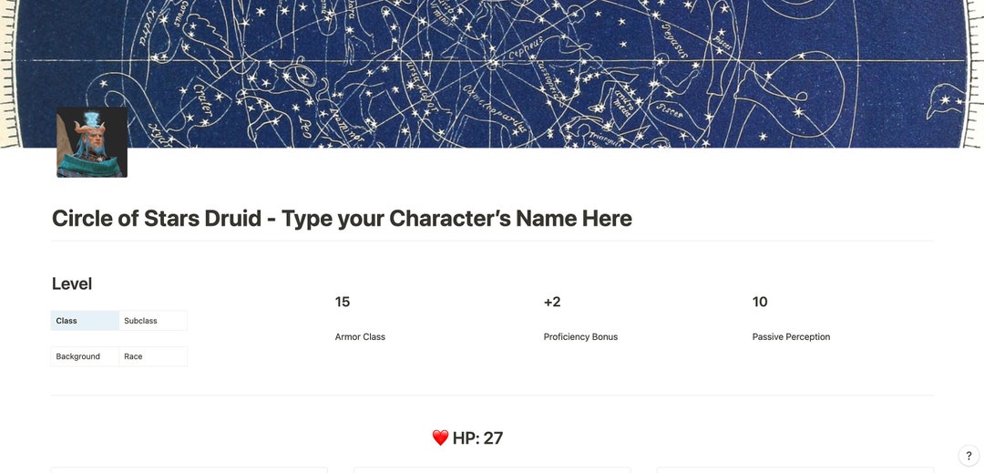 Dnd Character Journal Notion Template | Dungeons and Dragons 5e ...
