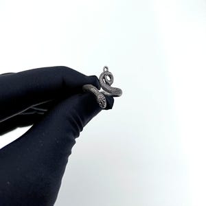 925 Sterling Silver Snake Ring,black Snake Ring ,wrap Around Ring ,adjustable Ring Gothic Ring ...