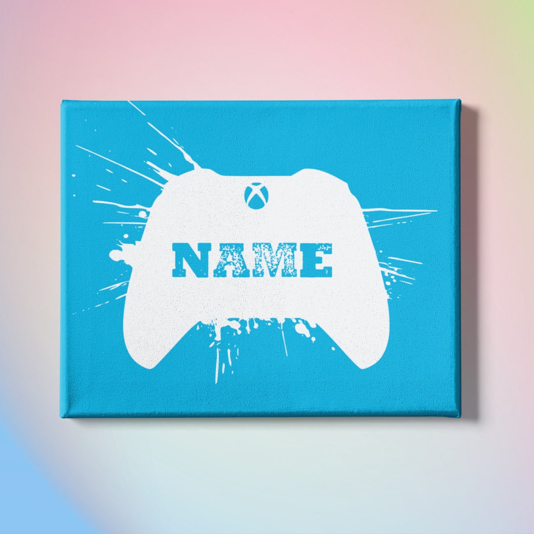 Custom Gamer Name Sign Personalized Nursery Decor Canvas Wall Art ...