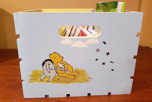 Custom Handpainted Storage Crate, Personalized Toy Box Crate, Book Box ...