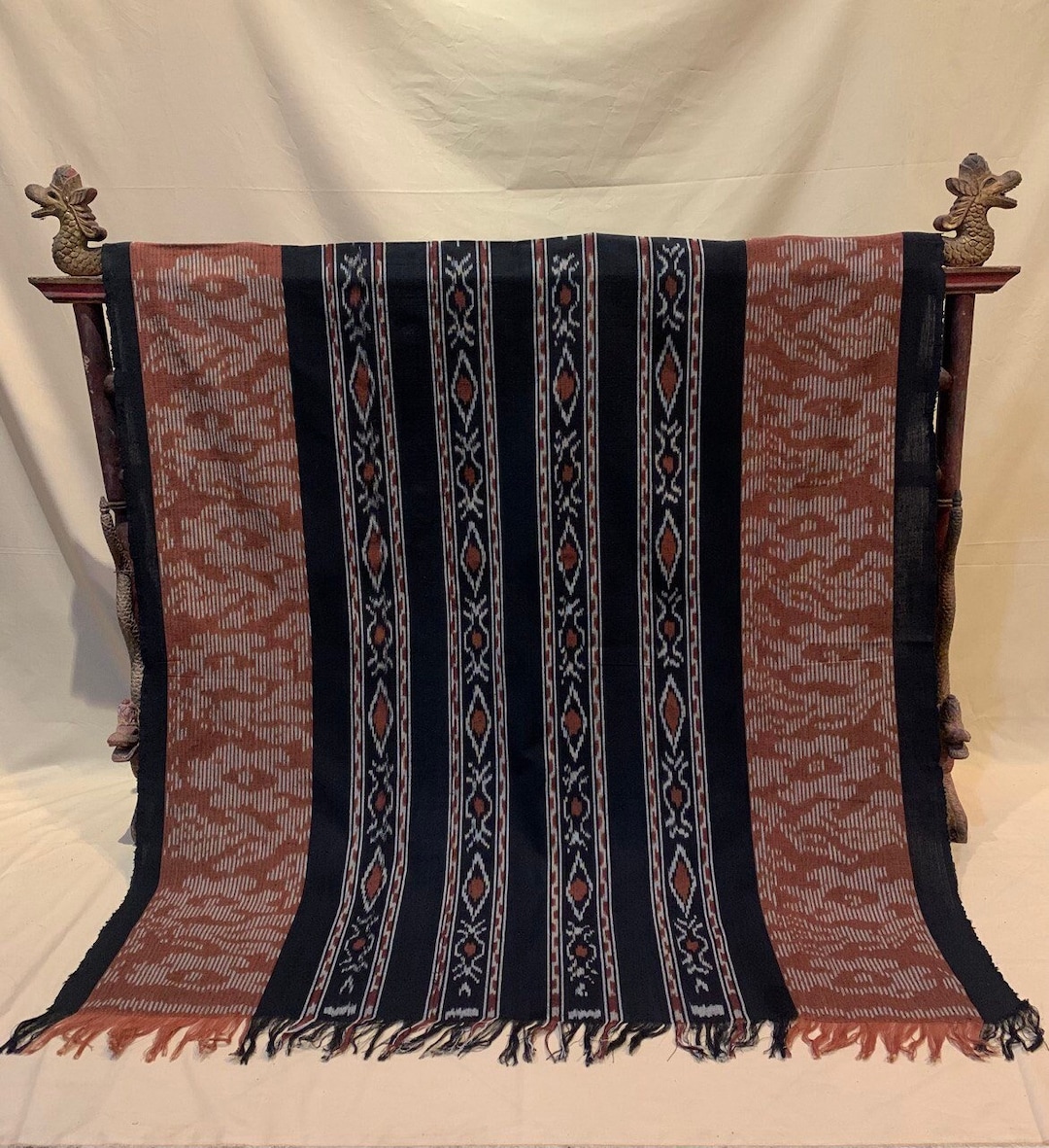 Indonesian Sumba Asmat Handwoven Tenun Ikat Natural Dye Fabric Sarong ...