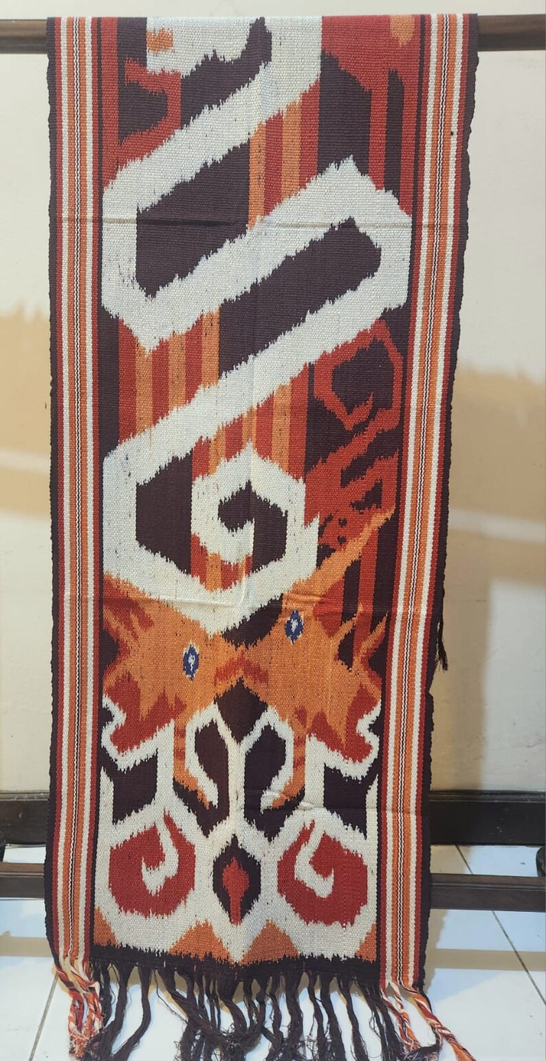 Handwoven Indonesian Tenun Ikat Table Runner, Handmade Tapestry - Etsy