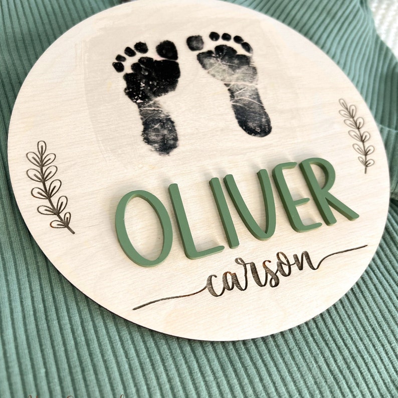 Baby Footprint Sign Footprint Sign for Newborn Baby - Etsy