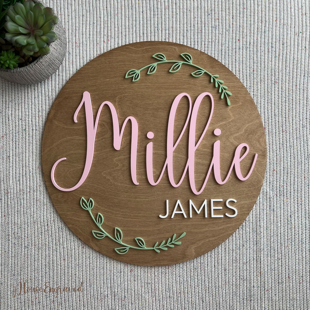 Greenery Nursery Name Sign, Botanical Nursery Sign, , Kids Room Décor ...