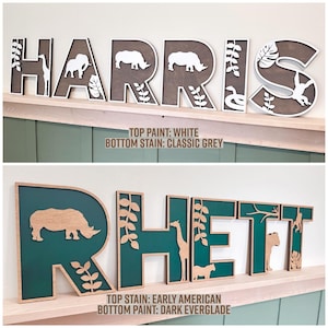 Safari Name Sign, Safari Nursery Letters, Safari Animals Custom Name ...