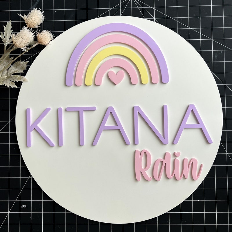 Rainbow Name Sign - Etsy