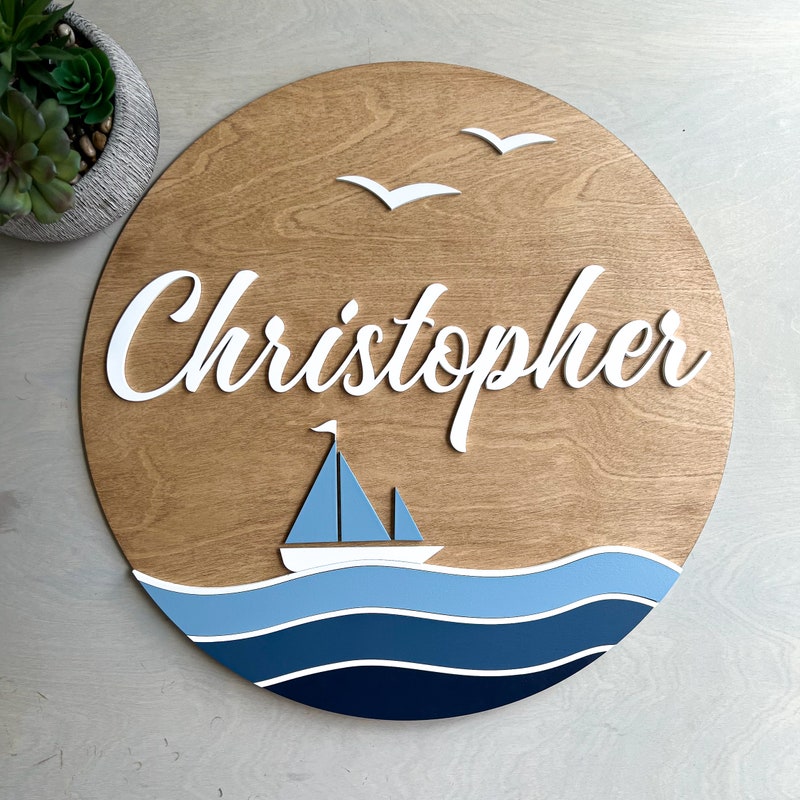 Nautical Nursery Name Sign - Etsy
