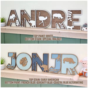 Safari Name Sign, Safari Nursery Letters, Safari Animals Custom Name ...