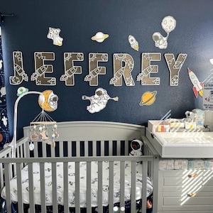 Space Nursery Name Sign, Wooden Letters, Baby Shower Gift - Etsy