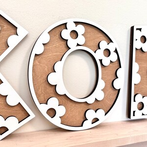 Daisy Nursery Letters, Daisy Wooden Alphabet Letters, Flower Name Sign ...