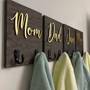 Backpack Hooks, Mud Room Hooks, Personalized Towel Hooks, Bathroom Name ...