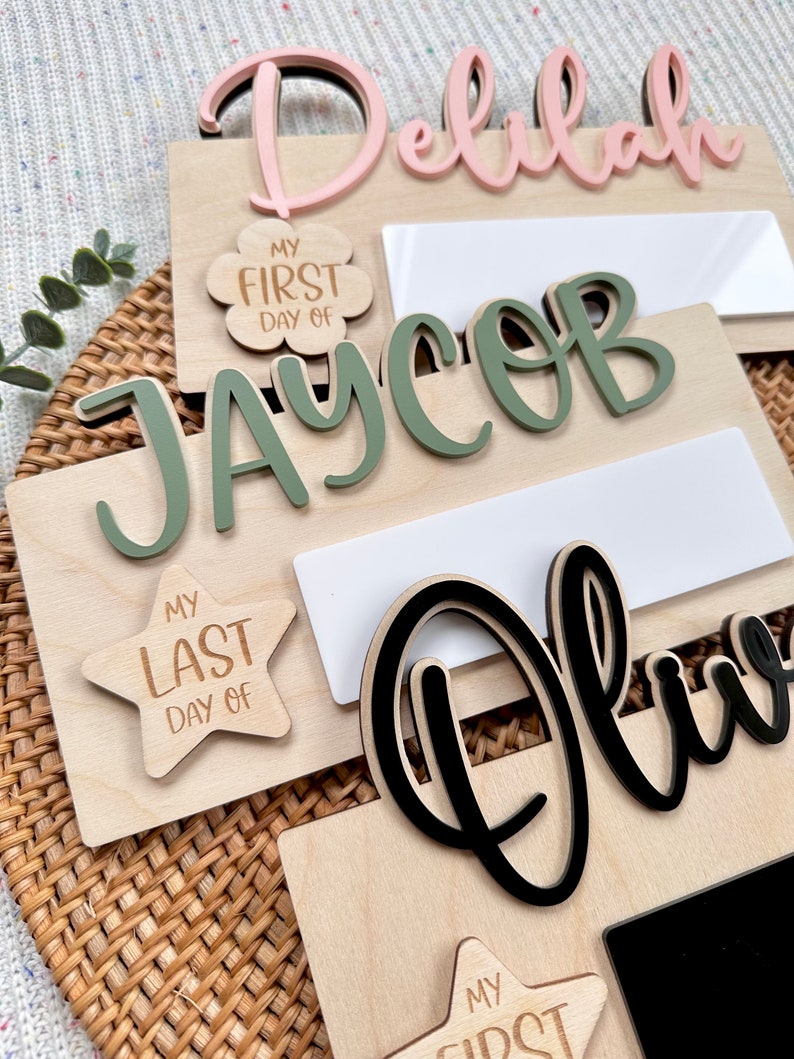 First Day of School Sign, Back to School Sign Photo Prop, First and ...