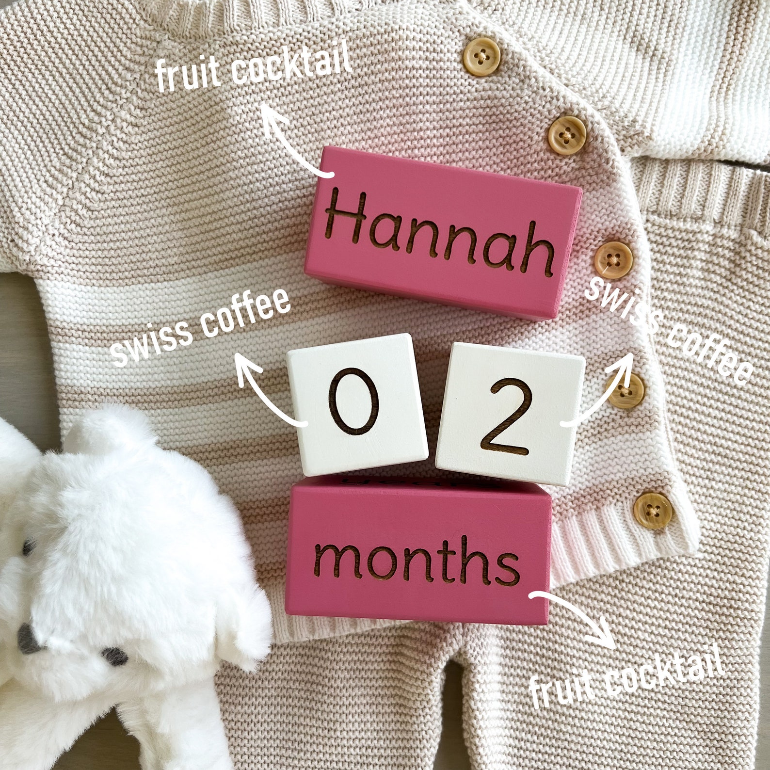 Baby Milestone Blocks Wooden Baby Monthly Milestone Blocks - Etsy